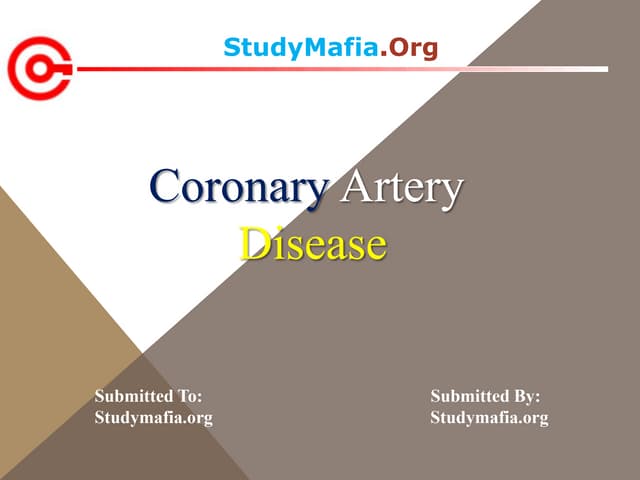 Coronary Artery Disease.ppt for students of bsc nursing | PPT