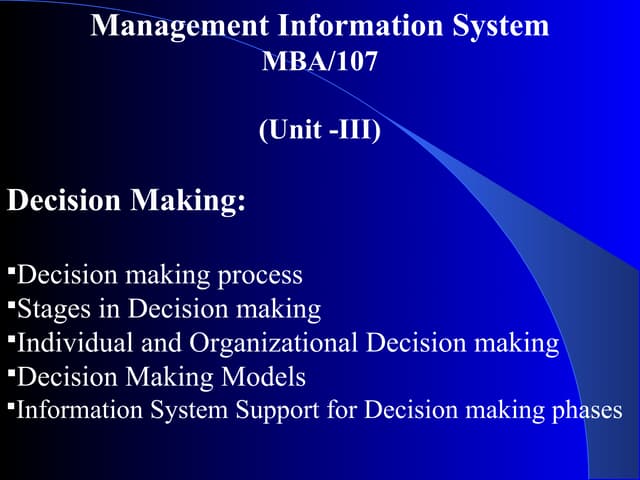 Decision making in Nursing Management | PPTX | Business Administration ...