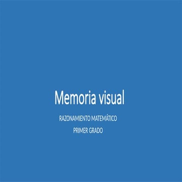 MEMORIA VISUAL para primer grado de primaria | PPTX
