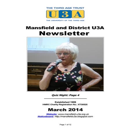 Mansfield U3A Newsletter - March 2014 | PDF