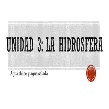 La hidrosfera | PPTX