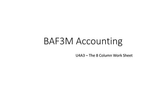 U4A1 The 6 Column Work Sheet | PPTX