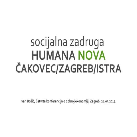 Socijalna zadruga Humana Nova | PDF