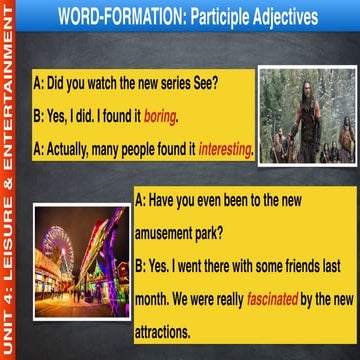 Participle adjectives pdf for 1st bac sts | PDF