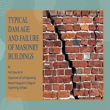 TYPICAL DAMAGE AND FAILURE OF MASONRY BUILDINGS | PPTX