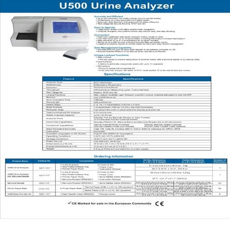 U500 Urine Analyzer | PDF