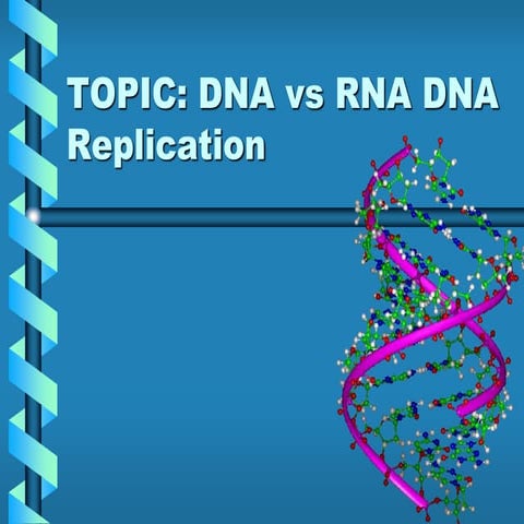 DNA vs RNA and DNA Replication powerpoint | PPT