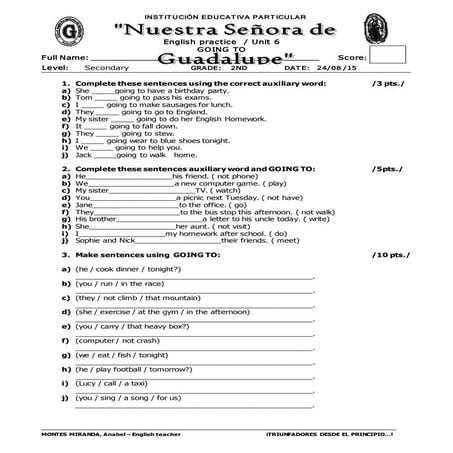 U6 practice - going to-3 ero | DOCX