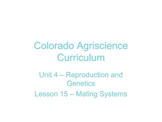 UNIT 8- MATING SYSTEM.pdf | Genetics | Science