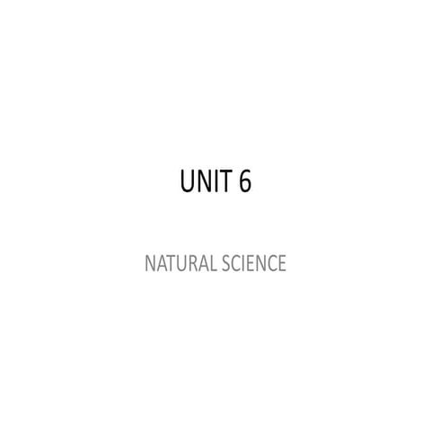 Unit 6 natural science 6th | PDF