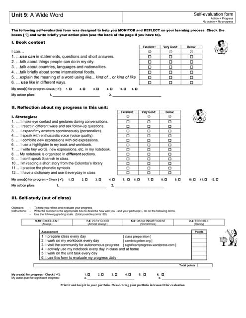 BS2 / U.8 - Self Evaluation form | PDF