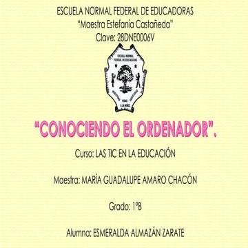 Conociendo el ordenador | PPSX | Computing | Technology & Computing