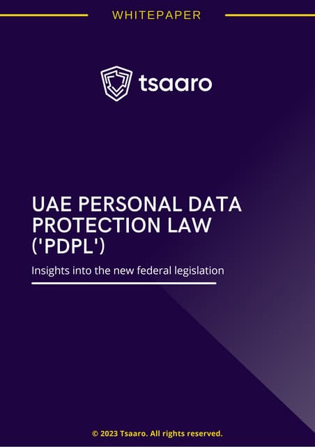 Understanding the UAE Personal Data Protection Law | PDF