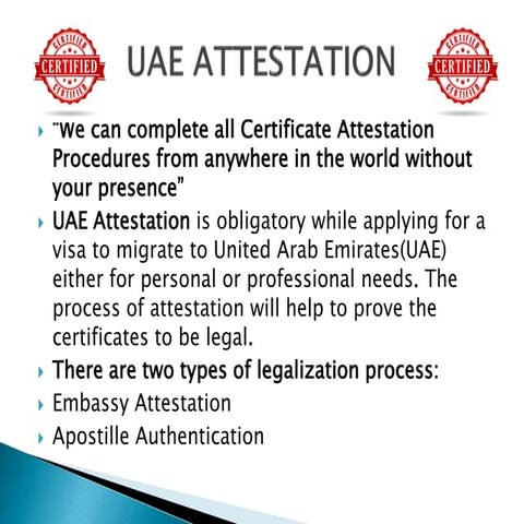 Uae Certificate attestation | PPTX