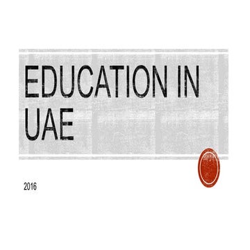 UAE educational development | PPTX