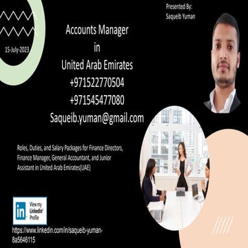 UAE Finance Managers and Accountant Roles Duties and Salary Package | PPTX