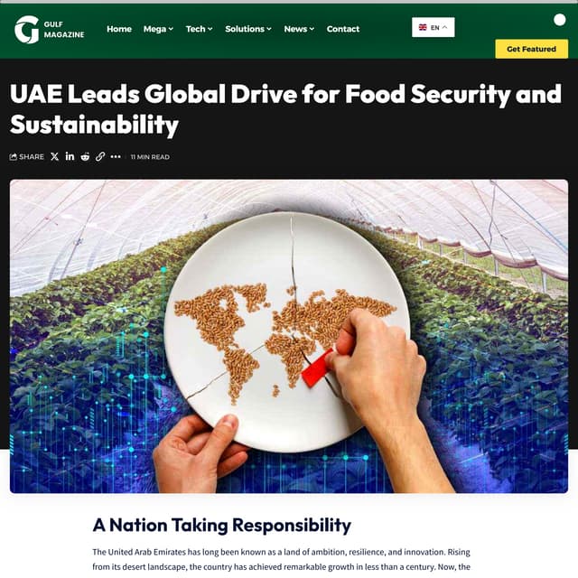 UAE Leads Global Drive for Food Security and Sustainability | PDF