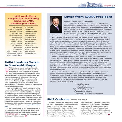Uaha Pres Ltr, May 2010 Noticias 7 | PDF