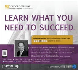 UAlbany Weekend MBA Is It Time to Get Ahead in Your Career Ad-January ...