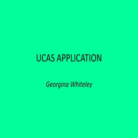 UAL UCAS Proforma | PPT