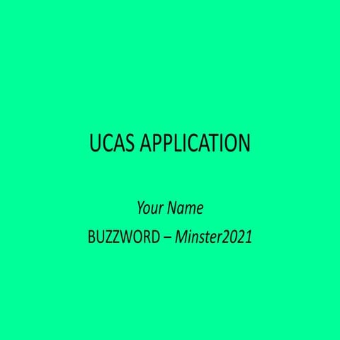 UAL UCAS Application PowerPoint | PPTX