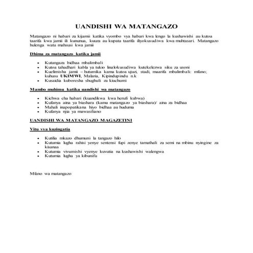 Uandishi wa matangazo | DOCX