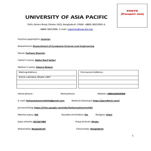 UAP-CV-format farhana sharmin.doc