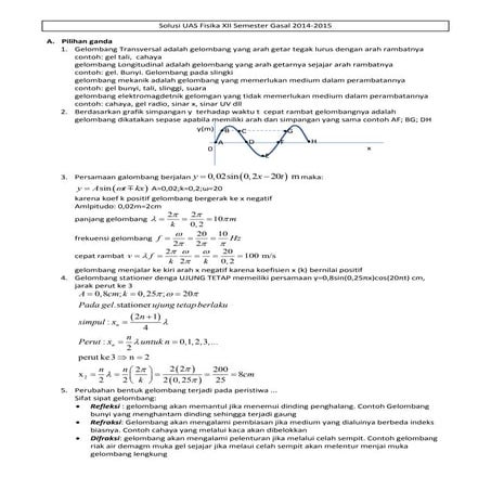 Uas gasal fis xii 2014 2015 | PDF