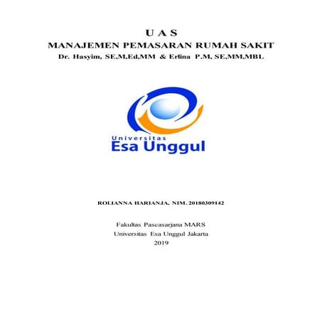 Uas manajemen pemasaran rs | PDF