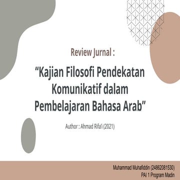 kajian filosofi pendekatan komunikatif dalam pembelajaran bahasa arab ...