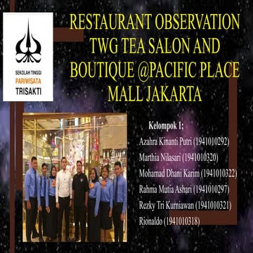 Restaurant Observation | PDF