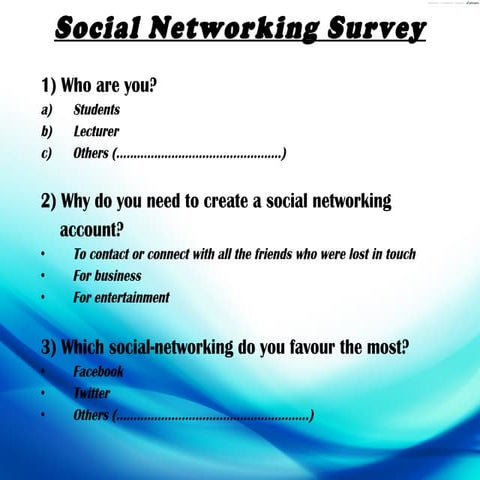 UB 203 Survey | PPT | Social Networking | Internet