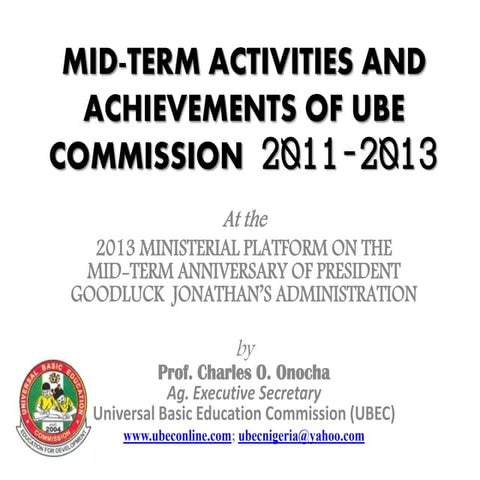 #MP2013 Presentation of the Universal Basic Education Commission (UBEC ...