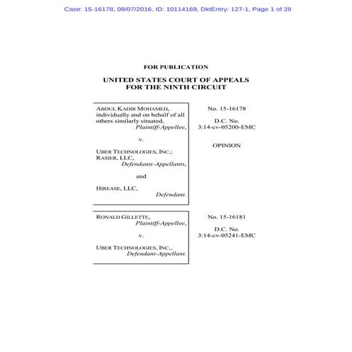 "Uber case" on Arbitration - UNITED STATES COURT OF APPEALS FOR THE ...