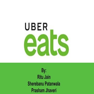 Competitive Research for Uber Eats- Digital Marketing | PPT