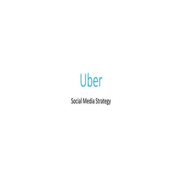 Uber Social Media Stategy | PPT