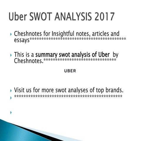 Uber swot analysis 2017 | PPTX