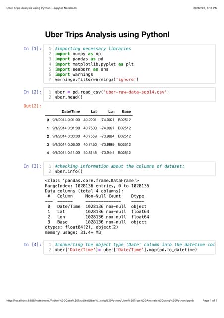 Uber Trips Analysis Using Pythonpdf Programming Languages Computing 5498