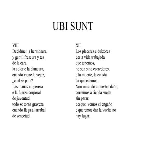 Ubi Sunt | PPT