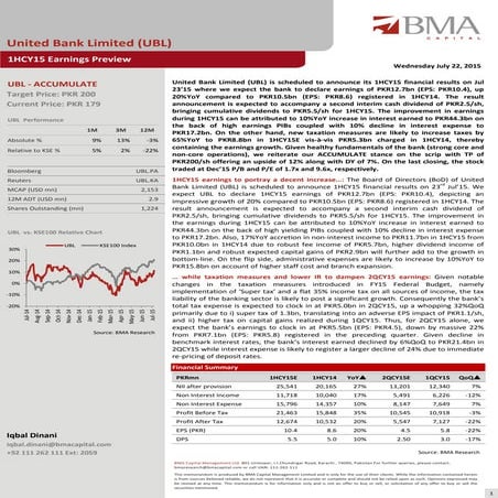 BMA Capital - Nishat Mills Report | PDF