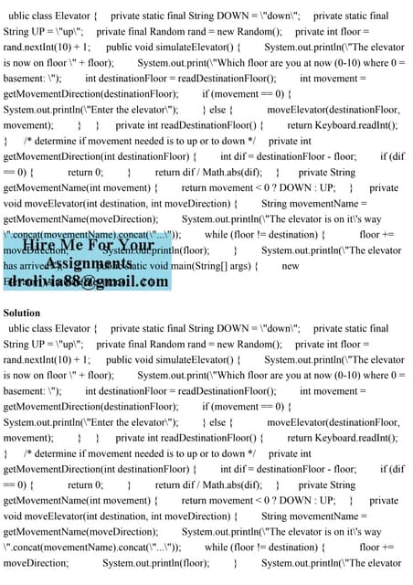 ublic class Elevator { private static final String DOWN = down.pdf ublic class Elevator { private static final String DOWN = down.pdf
