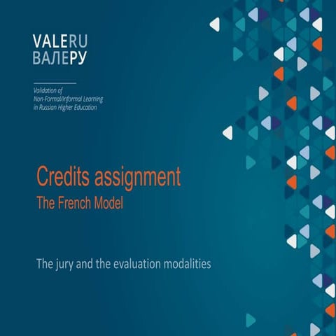 Credits assignment - The jury and the evaluation modalities | PPT