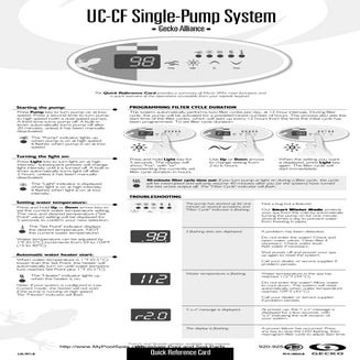 Uc cf single-pump system quick reference card | PDF