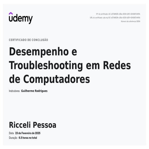 Desempenho e Troubleshooting em Redes de Computadores | PDF