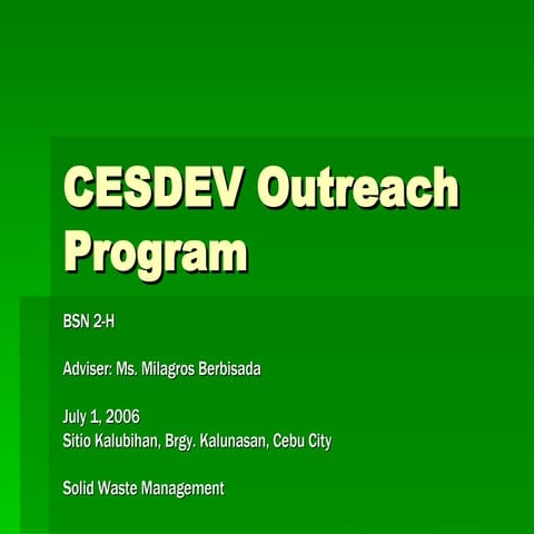 UC Nursing CESDEV 2 H Kalunasan Swm | PPT