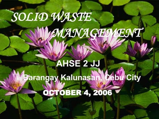 Solid waste disposal | PPT