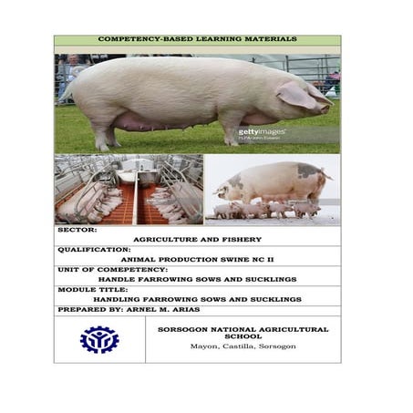 handle farrowing sows and sucklings cblm | DOCX