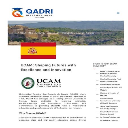 Exploring the UCAM Catholic University of Murcia | PDF