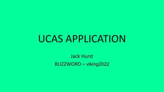 Ucas Personal Statement | DOCX