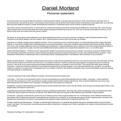 Ucas Personal Statement | DOCX